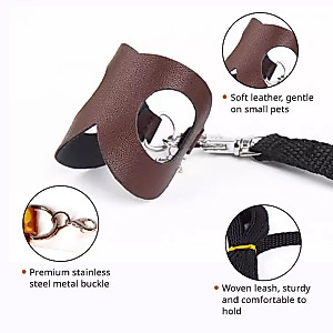 MANON ROSA Sugar Gliders Harness Leash Set - 3 Pcs Training Walking Gear Small Animal Adjustable Traction Ropes Vest for Squirrels Hamsters Rats Gerbils Reptiles Bearded Dragon Lizards Black