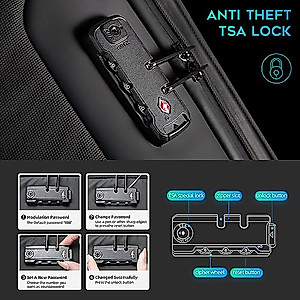 BANGE Men's Anti-Theft Backpack,Waterproof Fashion Travel Backpacks,High Tech Backpack with USB3.0 Charging Port,Business Laptop Backpack Fits 17.3 Inch Notebook…, Medium, Black(3 Pockets)