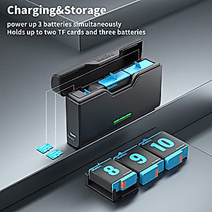 Matbc 3-Channel Replacement for Gopro Hero Battery Charger Fully Compatible with Gopro Hero 11 10 9 8 7 6 5 Battery Original