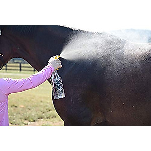 HARRIS Professional Spray Bottle for Horses 32oz (3-Pack), All-Purpose Chemically Resistant with Clear Finish, High Output Pressurized Sprayer, Adjustable Nozzle and Measurements