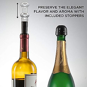 Ivation 9-Piece Wine Opener Gift Set | Deluxe Bar Kit with Electric Battery-Operated Bottle Opener, Air Pump Cork Extractor, Aerator Pourer, Wine Stoppers, Champagne Stoppers, Foil Cutter & Stand