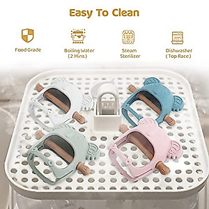 Baby Teething Toys, Koala Teethers for Babies 0-6 Months, Glue-Free Handle, Never Drop Silicone Teethers for Babies, Hand Teethers, Infant Toys, Soothing Pacifier for 1+ Months Infants Babies