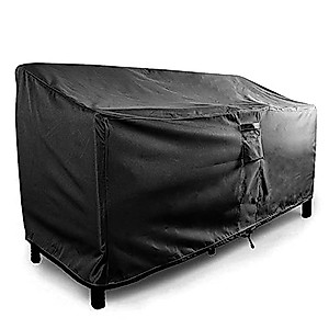 KHOMO GEAR Heavy Duty Outdoor Patio Furniture Loveseat Cover Sofa Bench Cover - 58'' x 32.5'' x 31'', Black