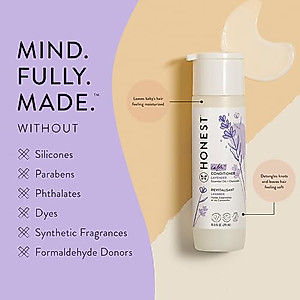 The Honest Company Silicone-Free Conditioner | Gentle for Baby | Naturally Derived, Tear-free, Hypoallergenic | Lavender Calm, 10 fl oz