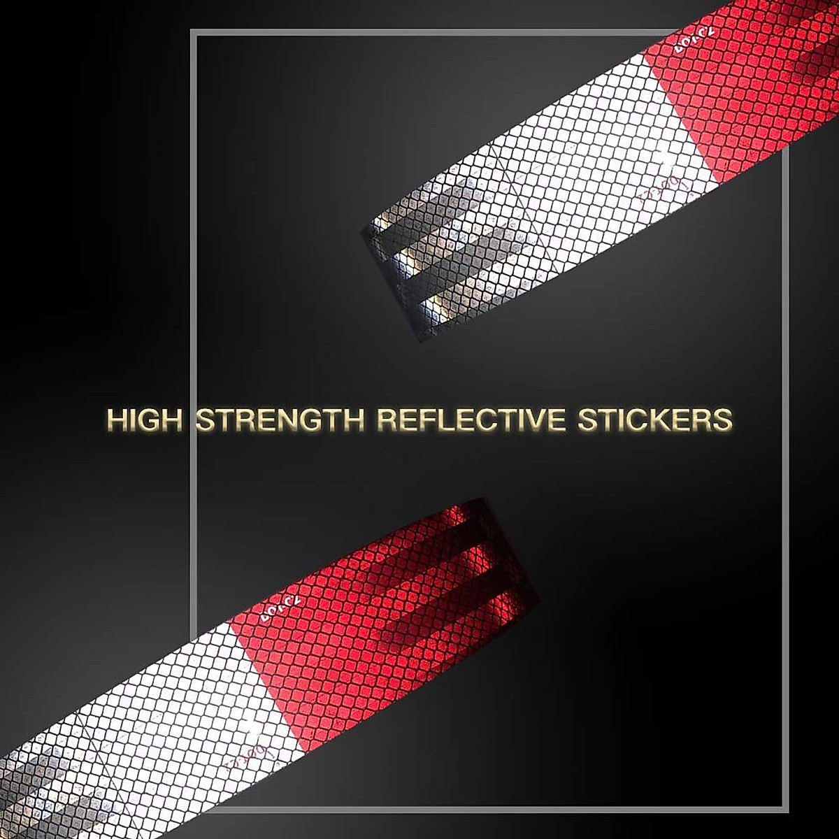 JCXJ 2inx100Ft Dot-C2 Red/White Reflective Safety Conspicuity Tape Waterproof High Intensity Reflective,Caution Sign,Driveway reflectors Tape for Vehicles,Trailers,Boats,Signs,Outdoor, Cars, Trucks