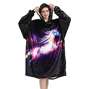 KYKU Unicorn Wearable Blanket for Men Women Adults Super Soft Warm Galaxy Animal Blanket Hoodie Sweatshirt Colorful Hooded