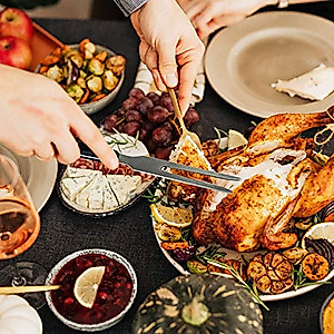 Carving Fork, VOJACO Meat Forks, 10 Inch Long Stainless Steel Forks for BBQ, Barbecue, Serving, Cooking, Grilling, Roasting (2, 10 Inch)