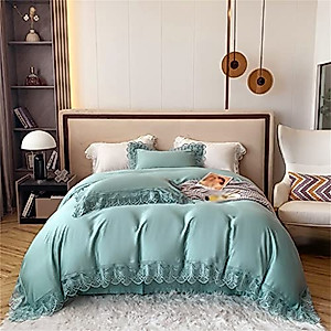 KUTDYK Velez Embroidered Bedding Set Fibre Duvet Cover Sheet Set Pillowcase Home Textiles (Color : D, Size : 220 * 240cm)