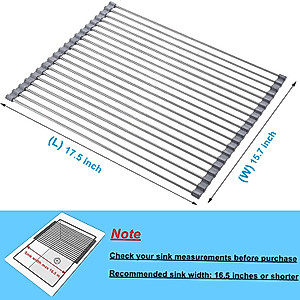 Magnetic Paper Towel Holder for Fridge, Toilet Paper Roll Holder Magnetic Paper Towel Rack Wall Mount and Seropy Roll Up Dish Drying Rack Over The Sink for Kitchen RV Sink 17.5x15.7 in