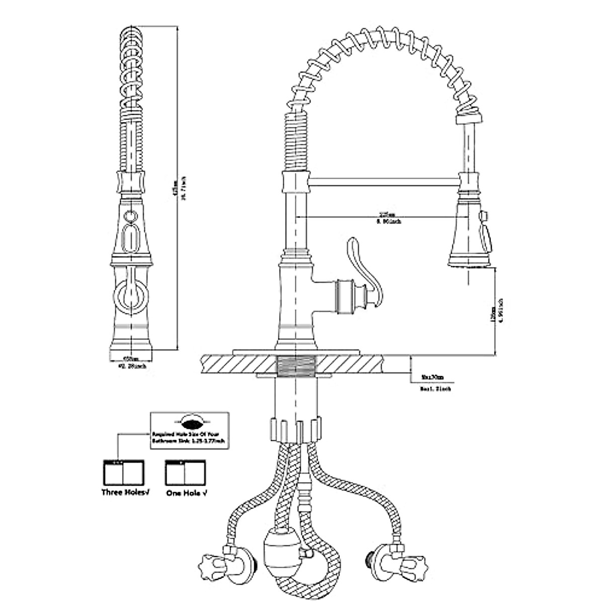 Evolvegoods Touch Kitchen Faucet with Pull Down Sprayer 3 Modes Oil Rubbed Bronze Spring Commercial Single Handle One Hole High Arc Goose Neck Touch Activated Faucet for Kitchen Sink Solid Brass