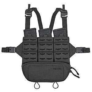 VIKTOS Taculus MX Tactical Versatile Durable Adjustable Waterproof Elastic Webbing EDC Vest Chest Rig with Belly Pouch, Black
