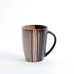 IHIPPO Dinnerware Sets Modern Ceramic Stoneware Plate Mug & Bowl Sets Kitchen Dinnerware Dinnerware Brown Set of 16 Dinner Plates Dishes Microwave and Dishwasher Safe Serive for 4 Person