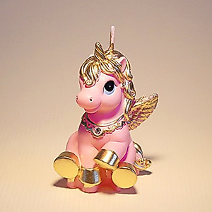 iLikePar Birthday Candles Smokeless Cake Topper Unicorn Candle for Party Supplies and Wedding Favor (Pink)