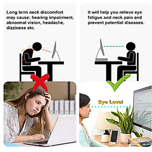 OUTWOLF 2 Pack Monitor Stand Riser,Bamboo Dual Desk Organizer with Rubber Non Slip Pieces for Computer Laptop Printer,Upgrated Version.