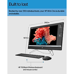 HP All-in-One Bundle PC, 27" FHD Micro-Edge Display, 12th Generation Intel Core i7 Processor, Iris X Graphics, 12 GB RAM, 256 GB SSD+1 TB, Windows 11 Pro OS, Wi-Fi (27-cb1072, 2022)