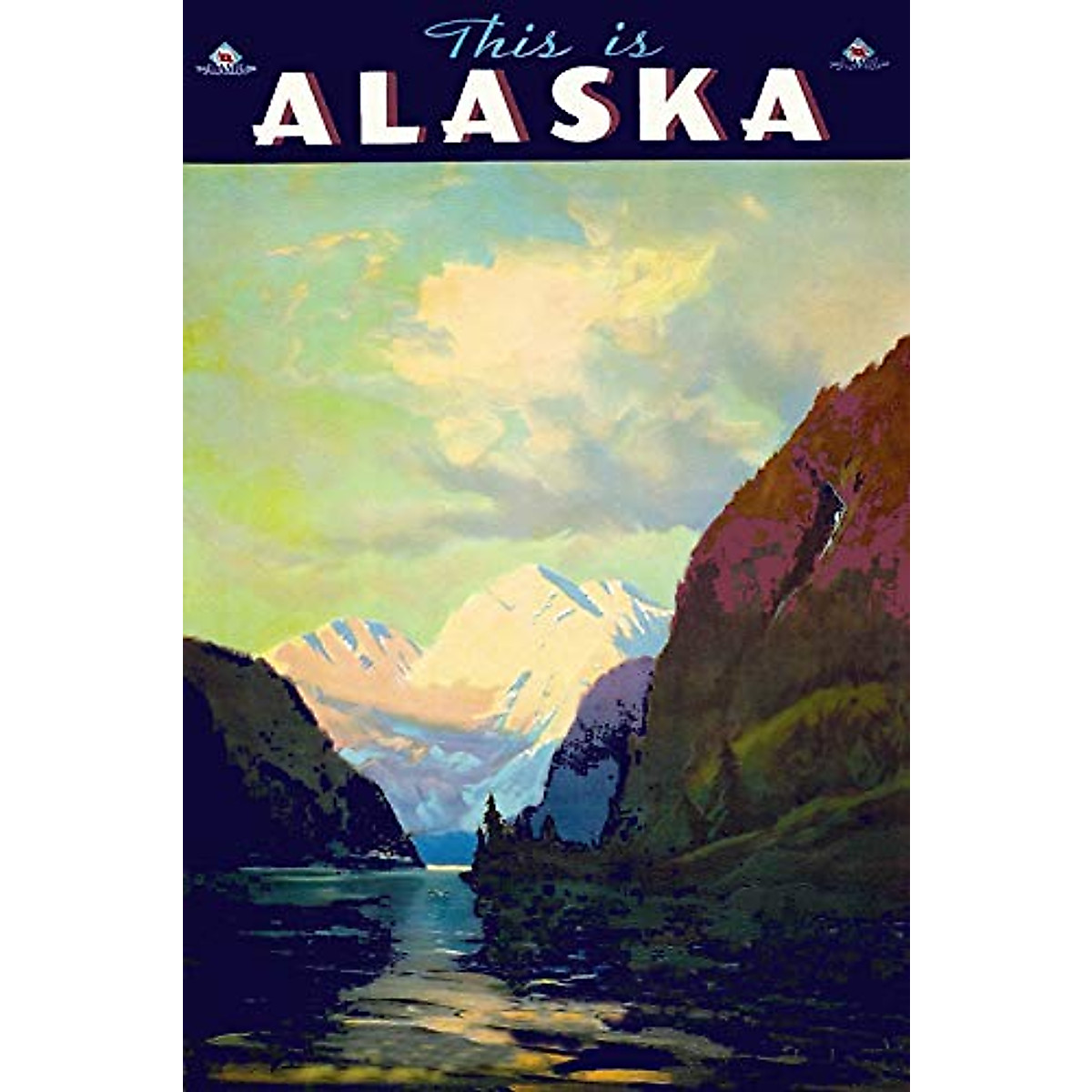Magnet This is Alaska Vintage Style 1930 Alaska Steamship Line Travel Magnet Vinyl Magnetic Sheet for Lockers, Cars, Signs, Refrigerator 5"