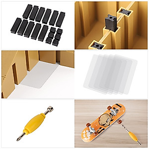 DaCool Fingerboard Skate Park Kit 19 PCS Fingerboard Ramps Mini Finger Toys Finger Skateboards Swing Board Finger Bike Scooter Roller Skates Fingerboard Skatepark Ramp Deck for Kids Gift