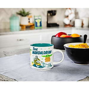 Silver Buffalo Star Wars: The Mandalorian Cartoon Grogu Ceramic Mug | Holds 13 Ounces