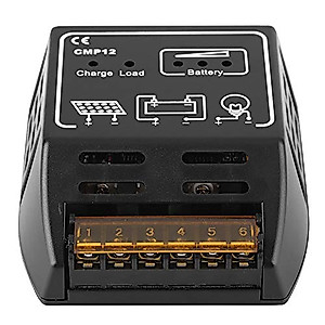 Junluck High Efficient 10A Solar Charge Controller, Solar Controller Battery Regulator, Durable Home Path for Garden Yard