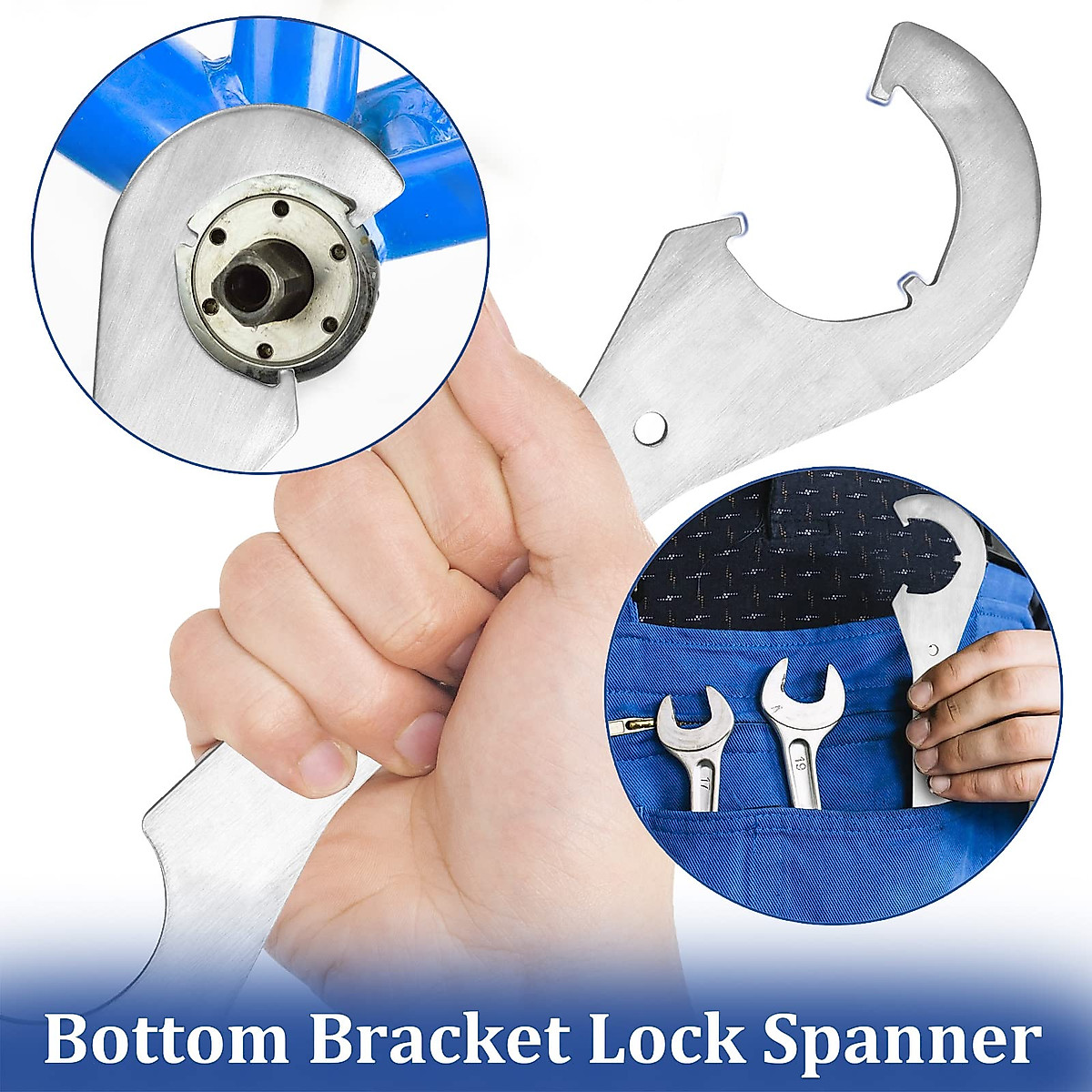 MATINA Bottom Bracket Tool, Bike Bottom Bracket Wrench, Bike Bottom Bracket Removal Tool, Double Sided Bottom Bracket Lock Wrench for Bicycle