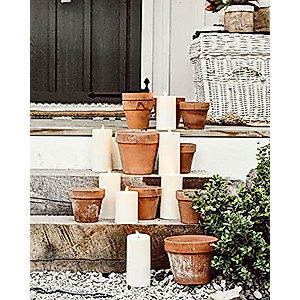 Outdoor Ivory Flameless Candles with Timer: LED Pillar Candle Set of 3, Waterproof Patio Decor, Battery Operated, Remote Control Included, Realistic Flickering Warm White Light - 3x4 3x5 & 3x6