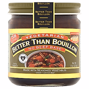 Better Than Bouillon Vegetarian No Beef Base, Made with Seasoned Vegetables, Certified Vegan, Makes 9.5 Quarts of Broth, 38 Servings 8 Ounce (Pack of 1)