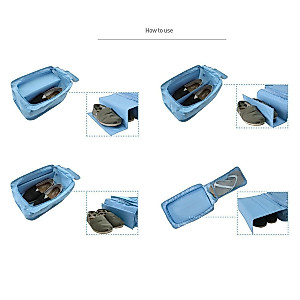 Waterproof Nylon Travel Portable Shoes Zipper Handle Carrying Case Organizer Home Shoes Free Stand Packing Cubes Box Storage Bag Dustproof Protective Pouch