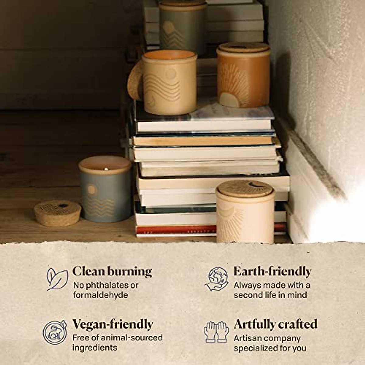 Paddywax Candles Dune Scented Soy Wax Candle, 8-Ounce Ceramic Jar with Burnished Cork Lid, Saltwater Suede