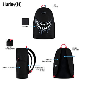 Hurley Unisex-Adults One and Only Backpack, Grey Camo Shark, Large