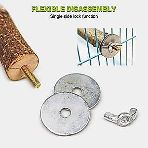 4 Pack Natural Wood Bird Perch for Bird Cages,Parrot Stand Perch Platform Exercise Playground Toys Paw Grinding Stick Perch Stand Cage Accessories for Budgies Cockatiel Conure Parakeet Lovebirds (H01)