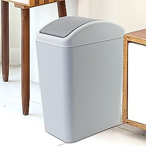 Bringer 4.5 Gallon Kitchen Garbage Can with Swing Lid, Plastic Swing Top Trash Can, Gray