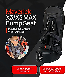 UTVMA Maverick X3/X3 MAX Bump Seat with 4-point Harness | Center Seat | Middle Seat | Kid Seat | Hump Seat