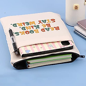 CHOORO Read Books Be Kind Stay Weird Book Love Book Sleeve with Zipper Bookworm Gifts For Book Reader Reading Gift (Stay Weird-B)