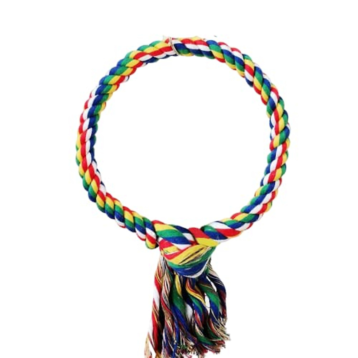 Barn Eleven Bird Swing Perch Cotton Rope Ring Toy Colorful Bird Cage Perches Bite Resistance Perches Toy Suits for African Grey Cockatoos Amazon Parrots Mini Macaws Large Medium Parrot Birds