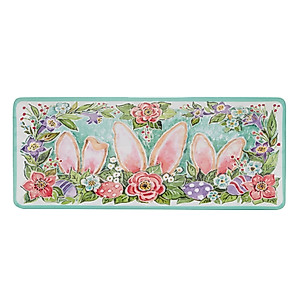 Joy Of Easter 3 Piece Hostess Set Multi Color Floral Casual Farmhouse Round Dishwasher Safe