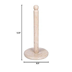 Creative Home Natural Champagne Marble Stone Paper Holder Kitchen Towel Dispenser, 6.5" Diam. x 12.5" H, Beige