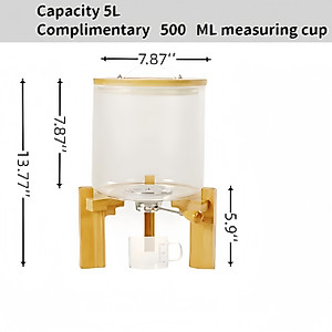 Rice Storage Container, Sealed 10 Lb Dry Food Grain Storage Container Rice Dispenser Portable Handle with Sprue for Flour Pasta Cereal and Baked Pet Dog and Cat Food Containers