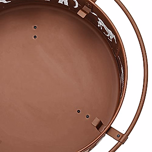 MoNiBloom 32" Wood Burning Fire Pits Horse Pattern Round Metal Firepit Burning Fireplace with Spark Screen Cover and Poker for Patio Backyard Picnic Garden, Red