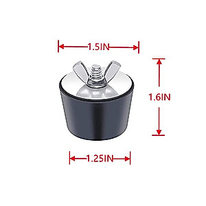 Pool chill Plug Rubber Stopper Plug 1.25 inch to 1.5 inch with Stainless Steel Screws, Stainless Steel Bolts, Heavy Duty Rubber