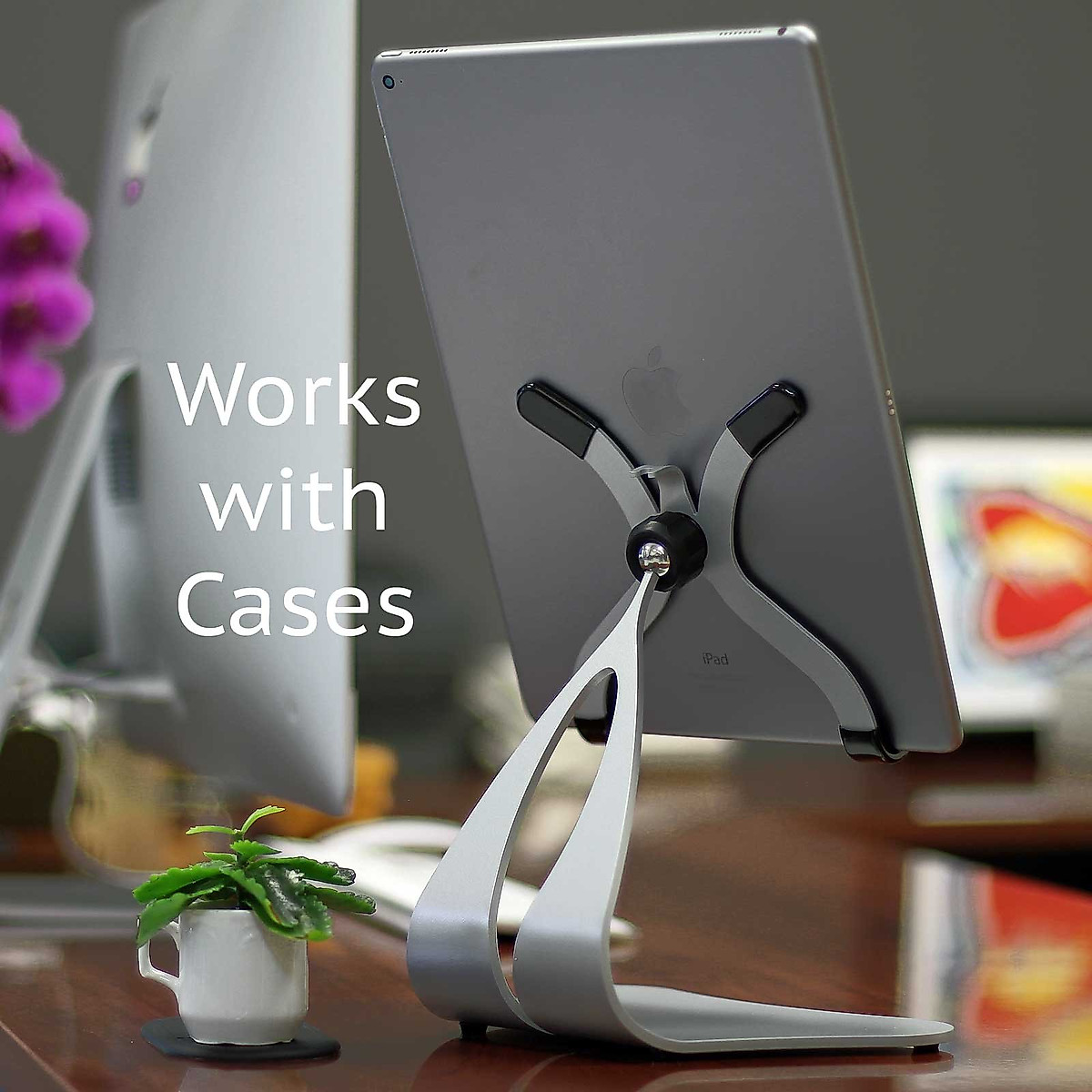 Thought Out Stabile PRO Pivoting iPad Stand - Black - Made in USA - Compatible with Apple iPad
