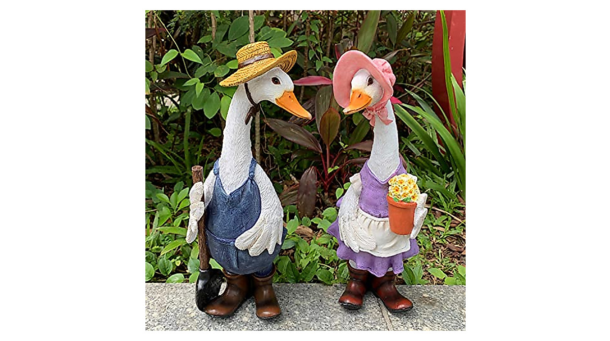 iRonrain Garden Duck Statues - Charming Outdoor & Indoor Decor