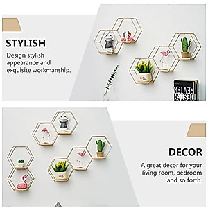Garneck Hexagonal Floating Shelves Wall Mounted Farmhouse Storage Shelves for Bedroom Living Room Bathroom Kitchen Office Wall Organizer