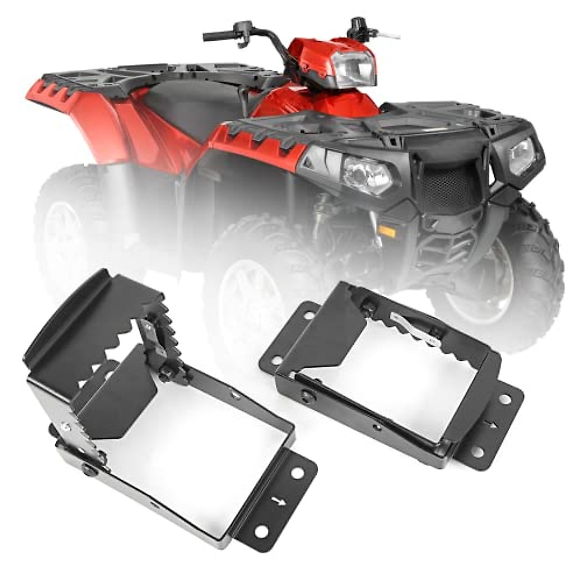 Universal Steel Foldable Non-slip ATV Foot Rests fits for Polaris Sportsman Yamaha Honda Fourtrax Can-Am 4 Wheel ATV, Rear Passenger Foot Pegs