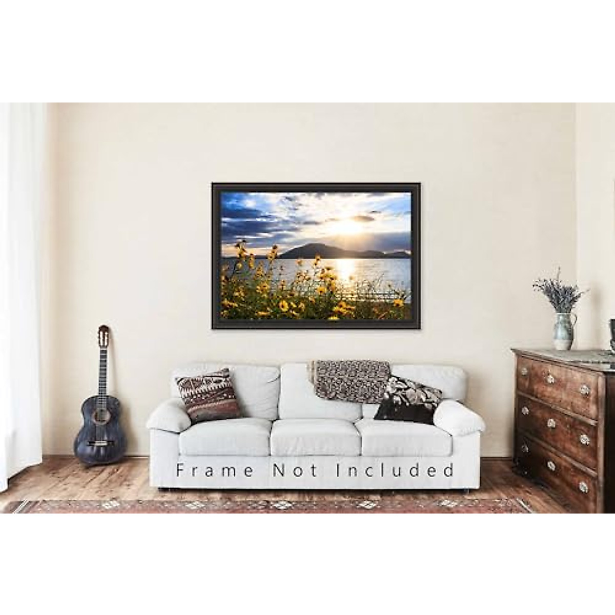 Wichita Mountains Photography Print (Not Framed) Picture of Mount Scott and Lake Lawtonka on Autumn Evening in Oklahoma Landscape Wall Art Nature Decor (40" x 60")