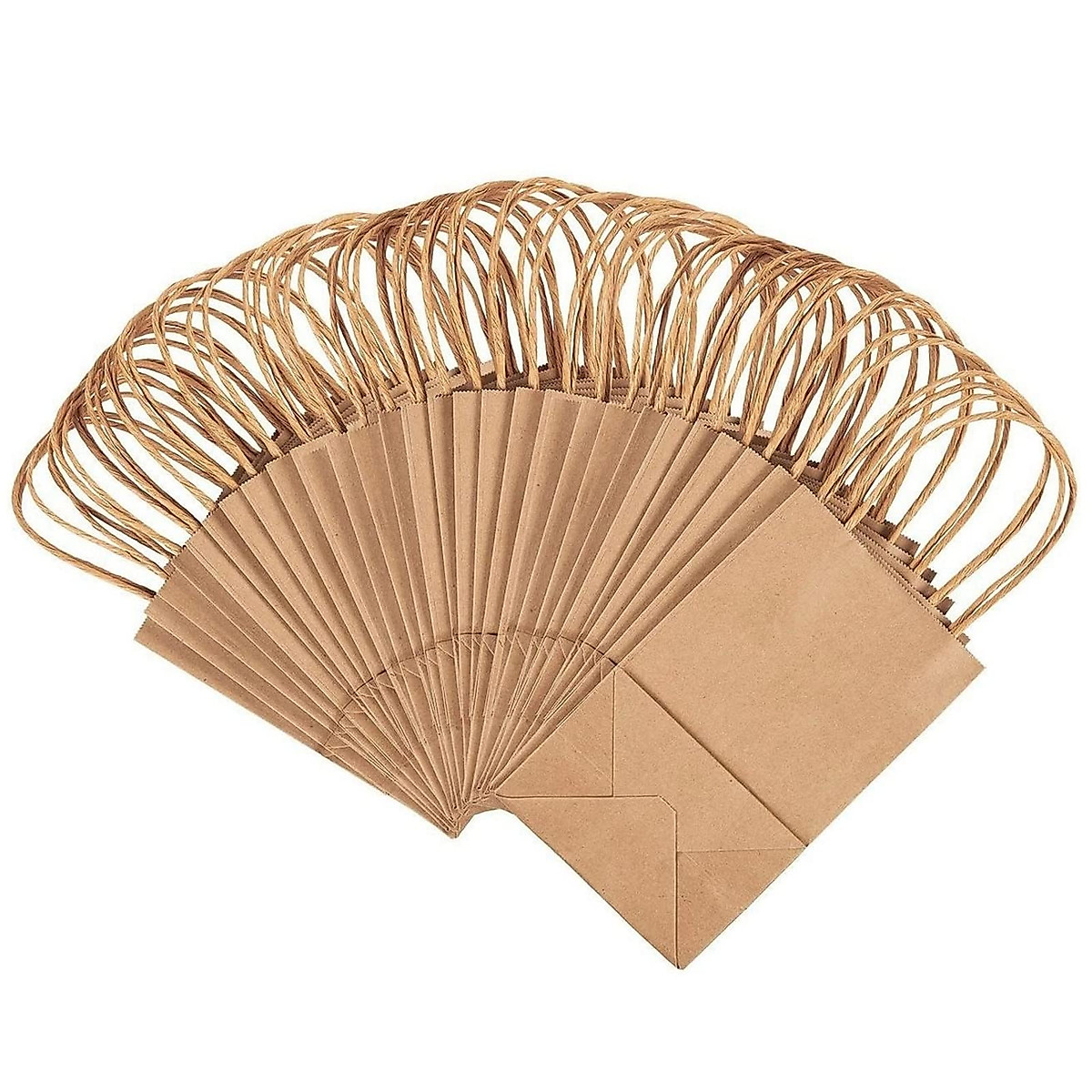 Juvale Small Kraft Party Favor Gift Bags with Handles for Birthday (8.5 x 5.25 in, 36 Count)