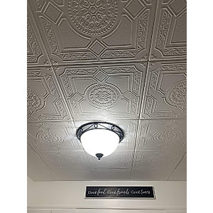 A La Maison Ceilings R30 Kensington Gardens Foam Glue-up Ceiling Tile (256 sq. ft./Case), Pack of 96, Plain White