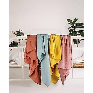 meowcards Muslin Swaddle Blankets for Baby, Unisex Baby Boys Girls Essentials, Large 47 x 47 inches Boho Style Receiving Blankets Newborn Registry Must Haves, Perfect (Beige, Simple)