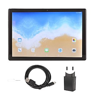 GLOGLOW Tablet PC, 10 Inch Tablet 8MP Front 16MP Rear 100-240V IPS Screen Night Reading Mode for Android 12 for Reading (US Plug)