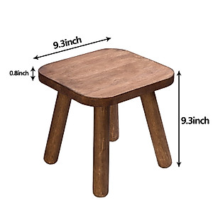 Jurath Wooden Step Stool for Adults Step Stool for Toddlers Plant Stool Small Wooden Stool with Four Detachable and Assembled Legs Nicely Balanced (Classic 9.3inch)