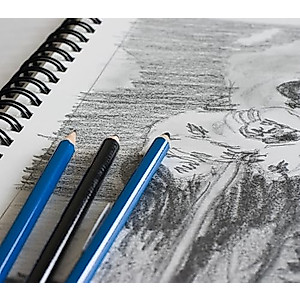 GIFTEXPRESS 8.5" x 11" Sketch Book - Unlined Blank Spiral Wire Bound Drawing Notebook 60 Pages, 30 Sheets - 80 GSM Acid Free Paper Art Journal Supplies for Kids & Adults